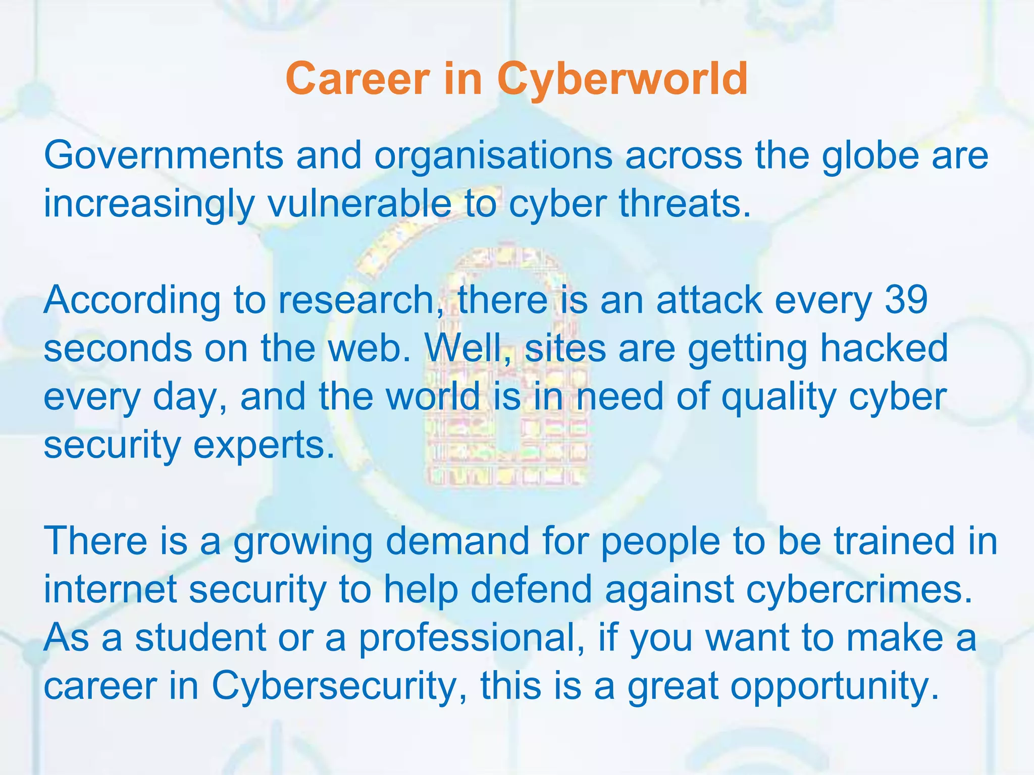 Career in cyber security | PPTX