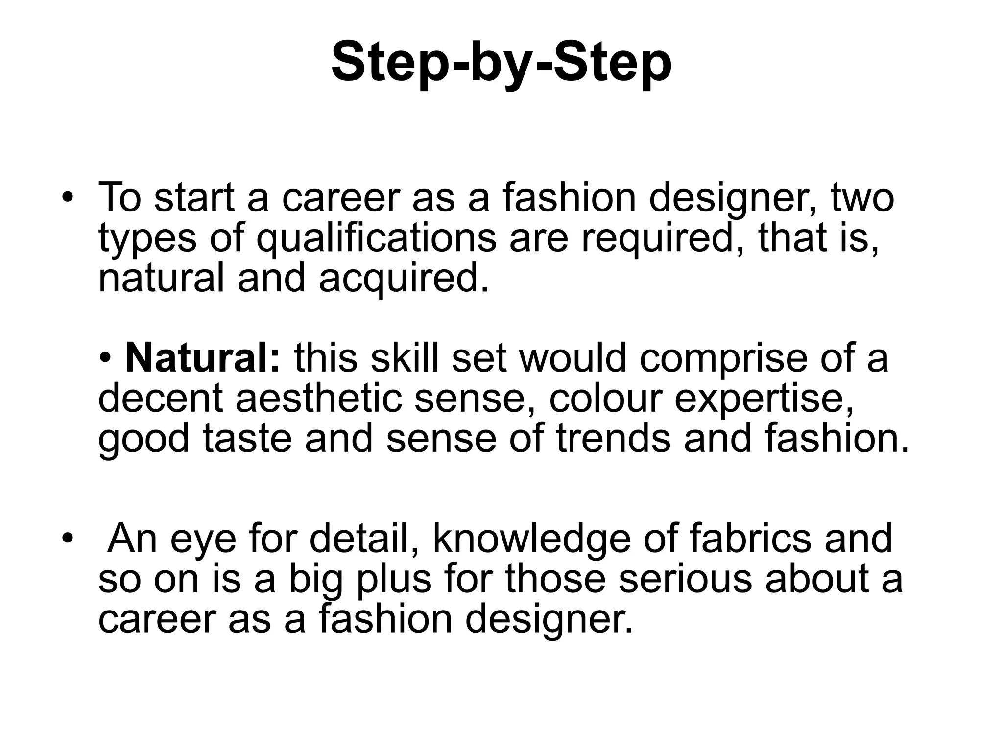 Career in fashion designing | PPTX