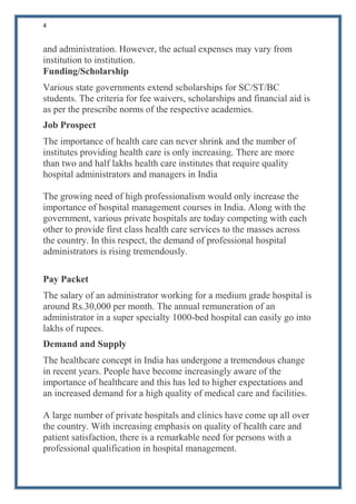 Career in Hospital Management and Administration.By.Dr.Mahboob ali khan ...