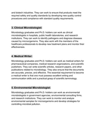 Career in Microbiology | PDF