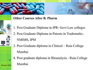 Career opportunities in pharmacy sunil patil | PPT