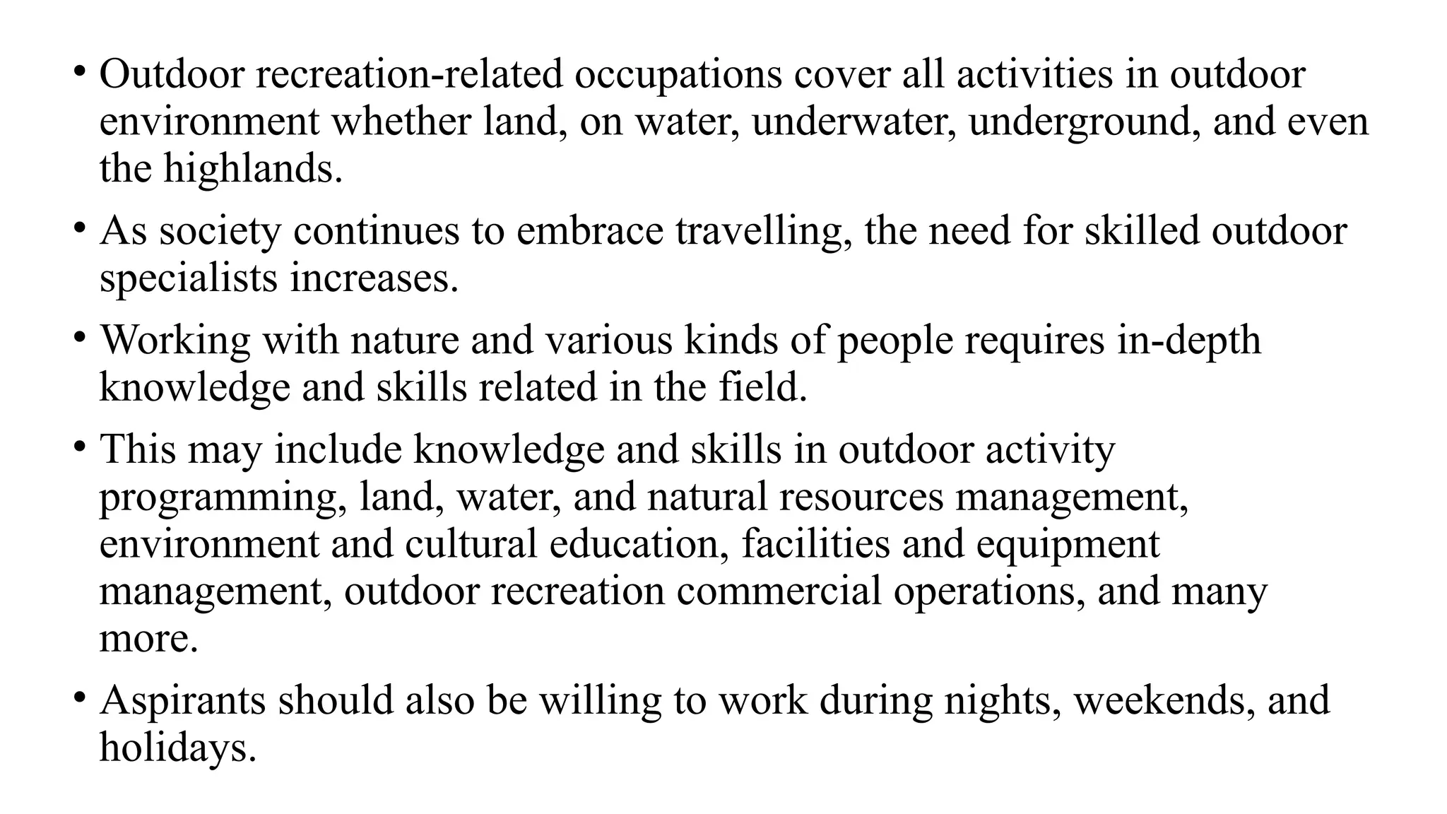 Career in Recreation .pptx
