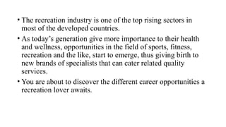 Career in Recreation .pptx | Sports