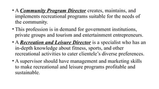 Career in Recreation .pptx | Sports
