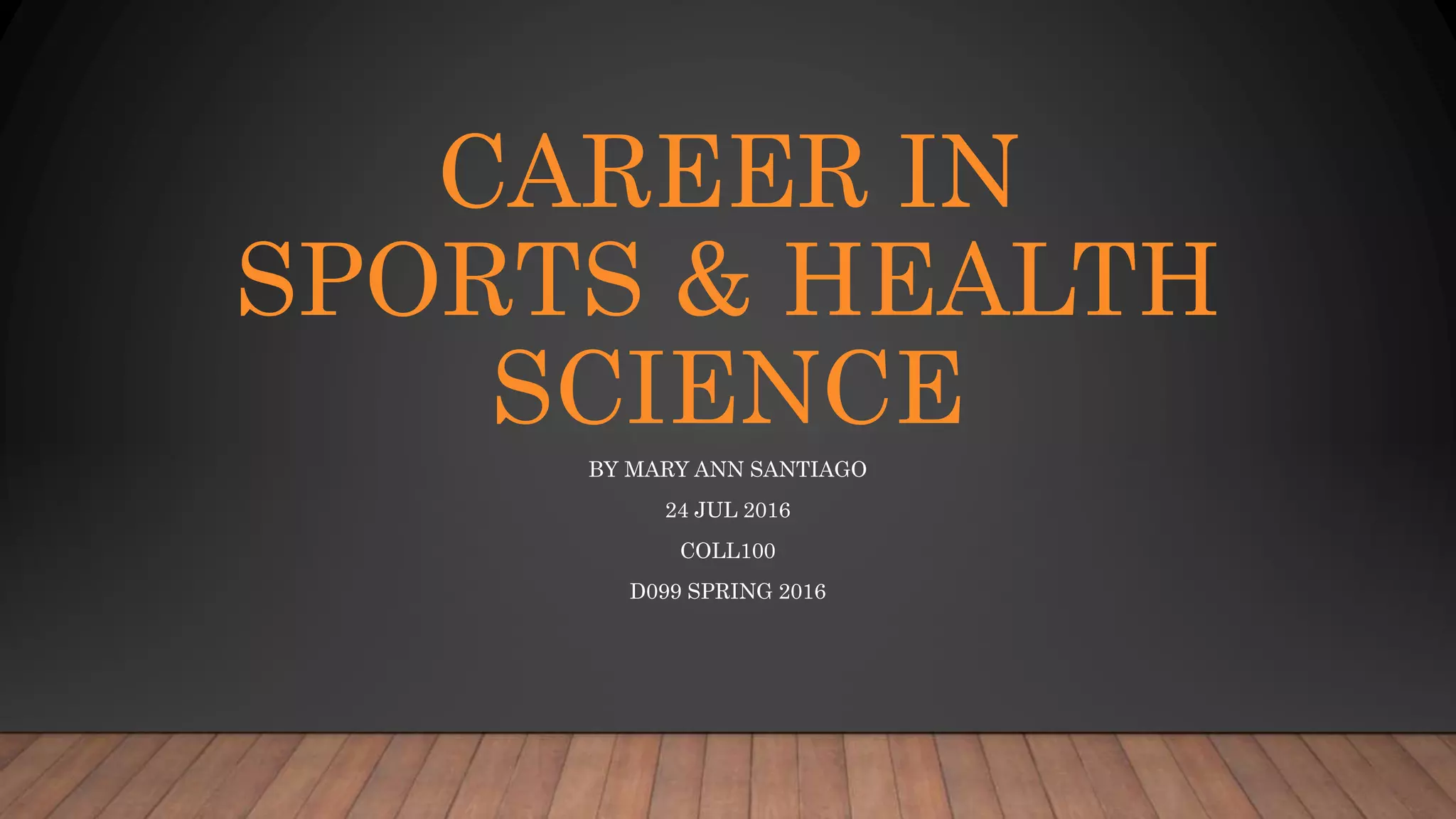 Career in sports & health science | PPTX