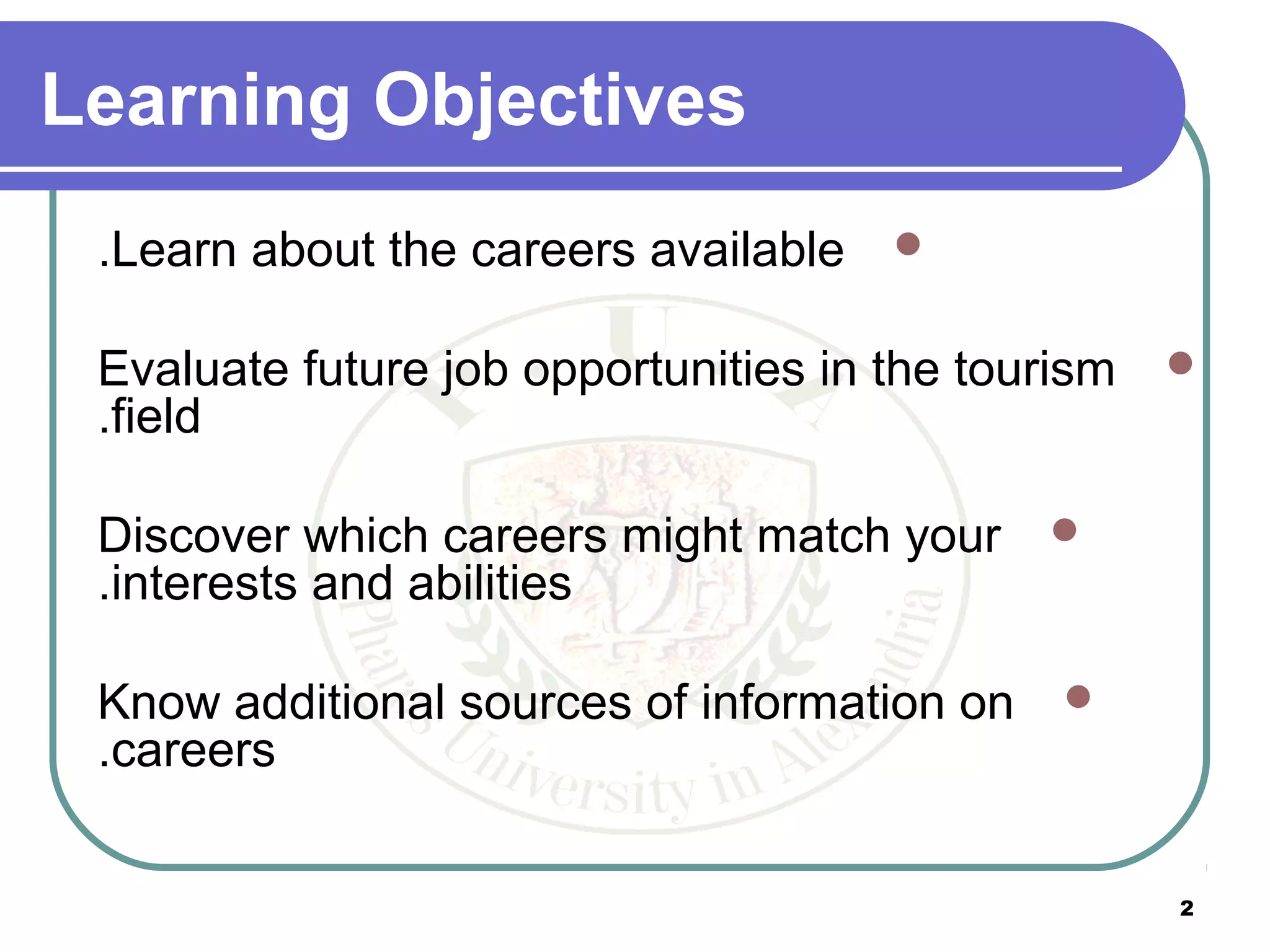 Career in tourism | PPT