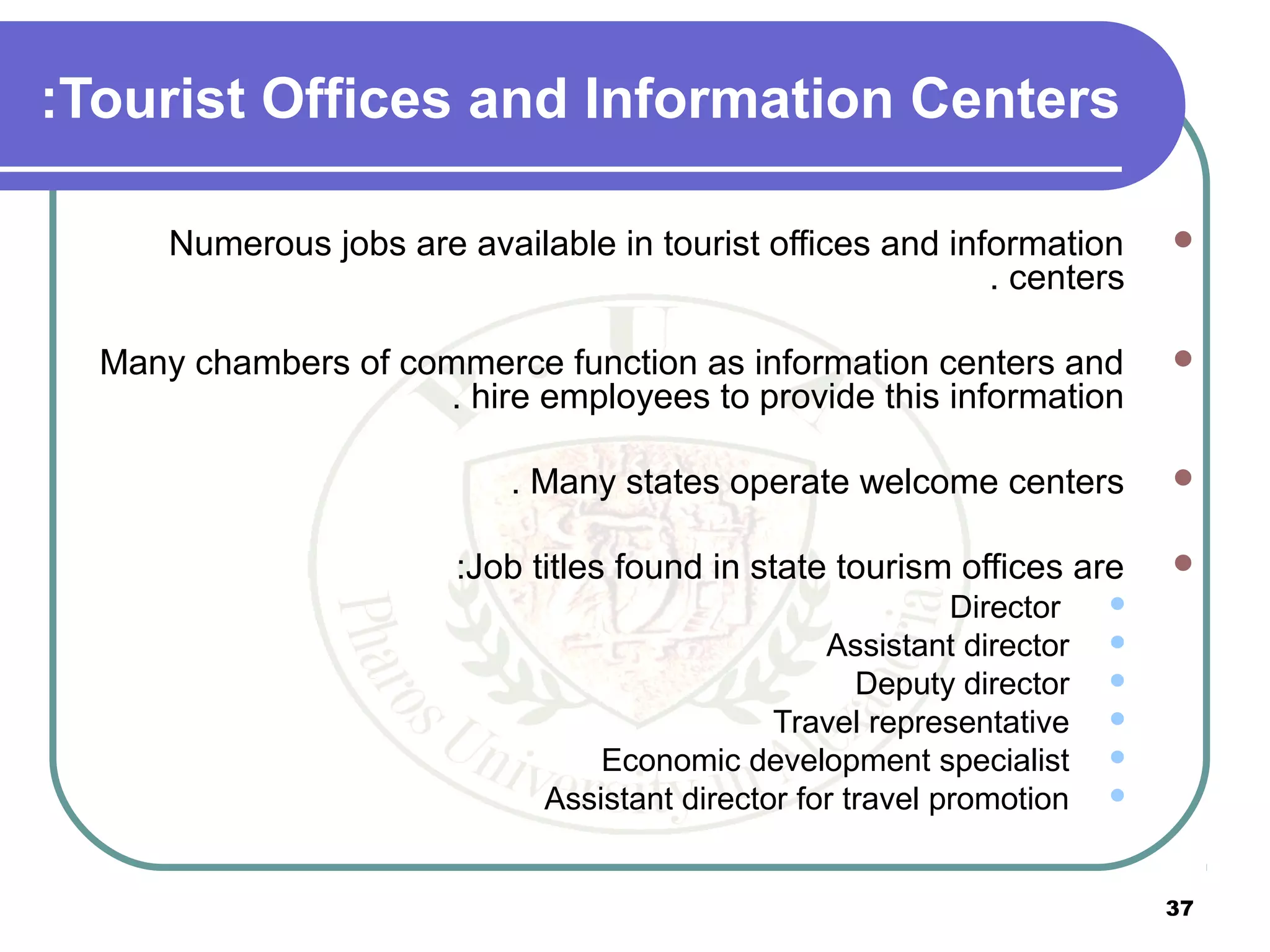 Career in tourism | PPT