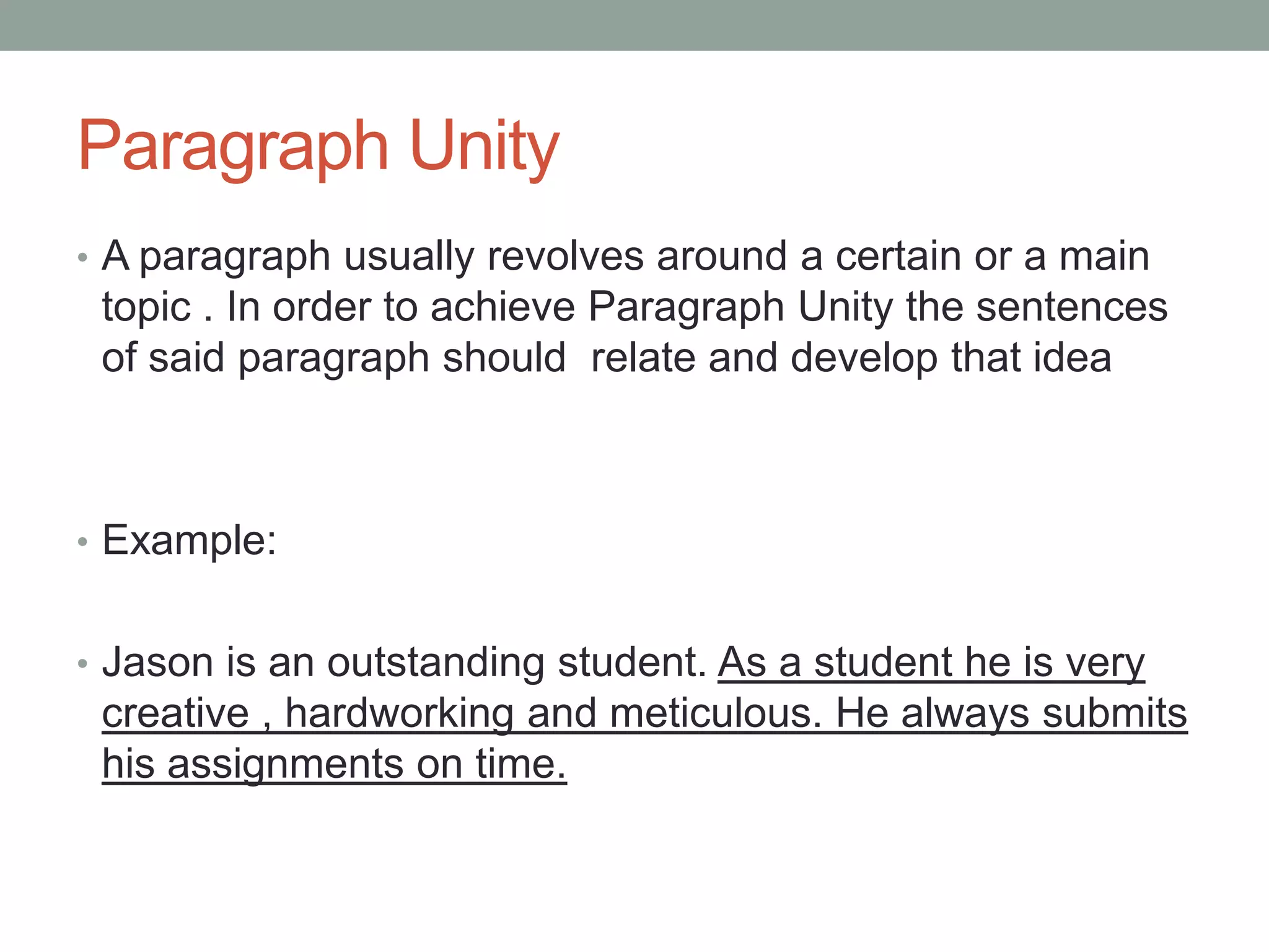 Elements of A Paragraph | PPTX