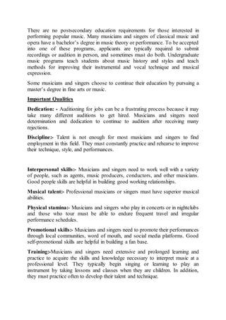 M.Ed Guidance & Counselling I Assignment Career monograph on music ...