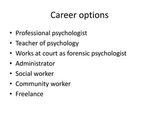 Career of psychology | PPTX | Mental Health | Diseases and Conditions