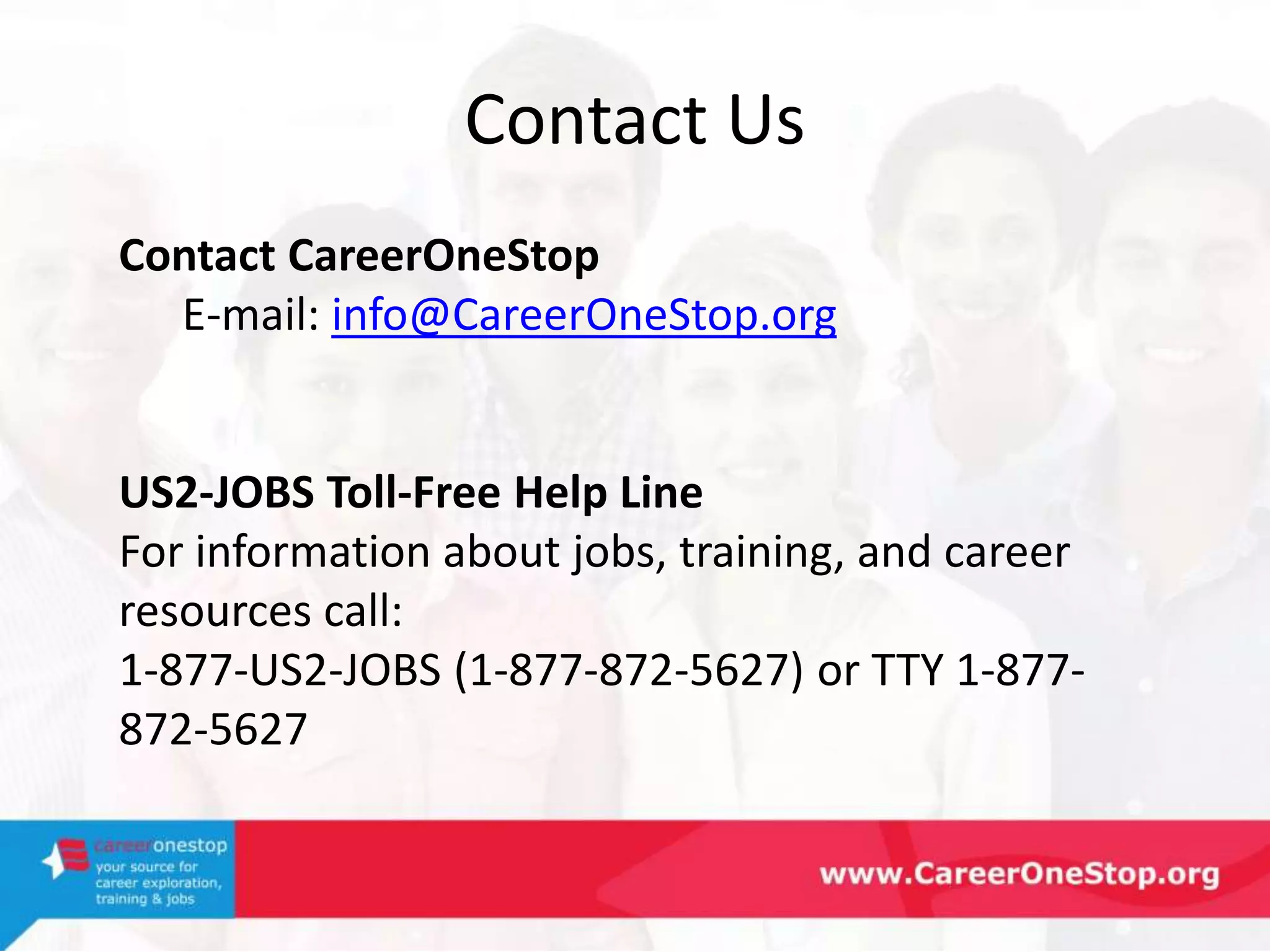 CareerOneStop overview | PPTX