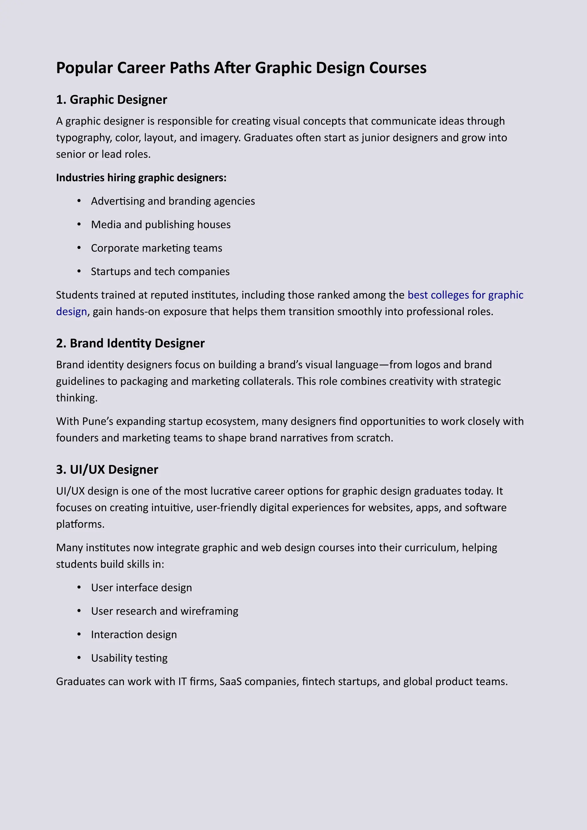 Career Opportunities After Graphic Design Courses in Pune- Jobs ...