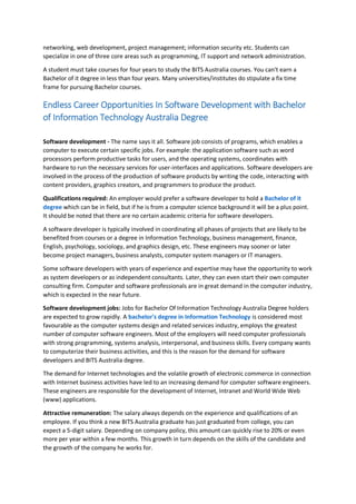 Bachelor Of Information Technology Australia | PDF