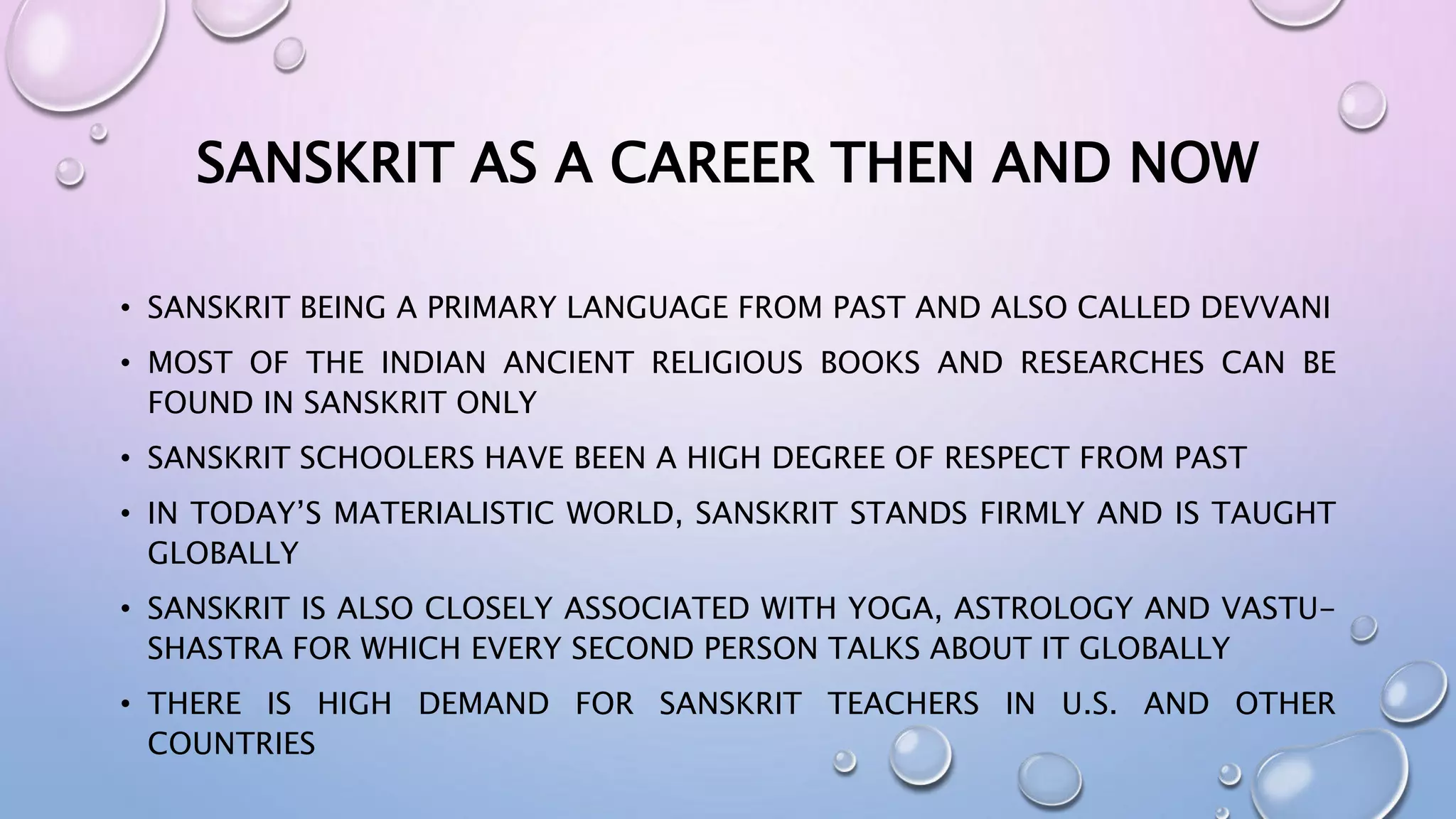 Career Opportunities for Sanskrit Students | PPTX
