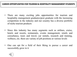 Career Opportunities for Tourism and Hospitality Management Students | PPTX