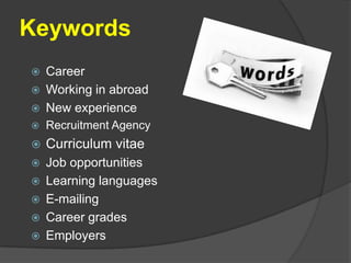Career opportunities in abroad presentation | PPTX