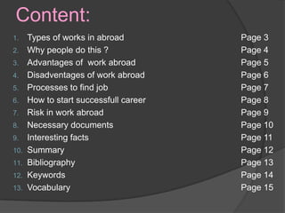 Career opportunities in abroad presentation | PPTX