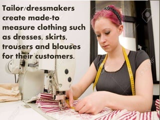 Career Opportunities in Dressmaking | PPTX