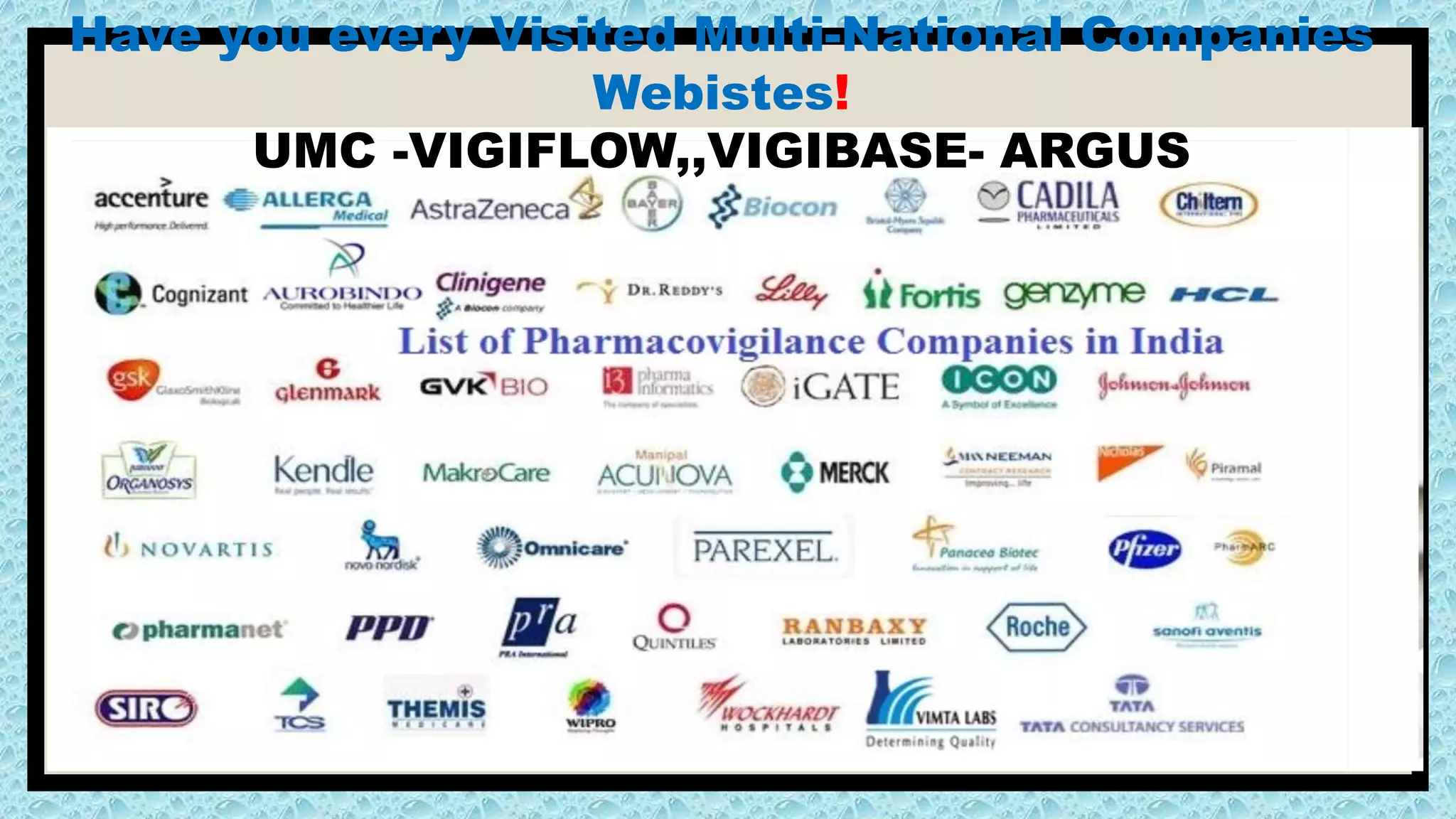 Career opportunities in Drug Safety Regulatory Bodies & Multi-National Companies in ...