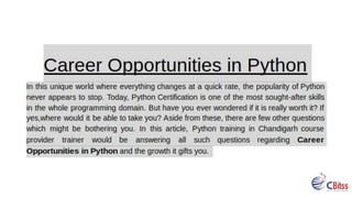 Career opportunities in python | PPTX