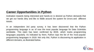 Career opportunities in python | PPTX
