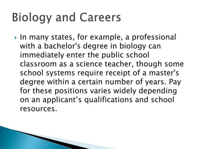 Career Options for Biology Majors | PPTX
