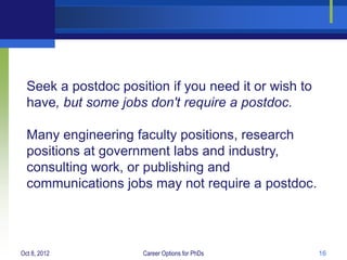 Career Options for Engineering PhDs | PPT