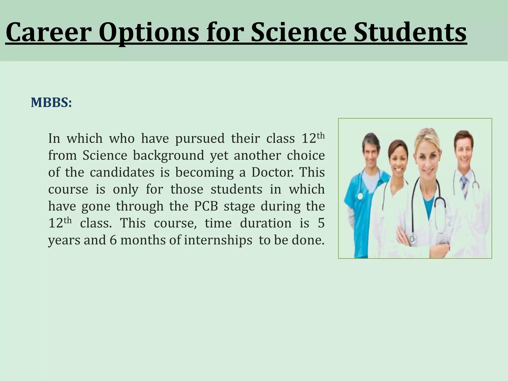Career options for science students | PPTX