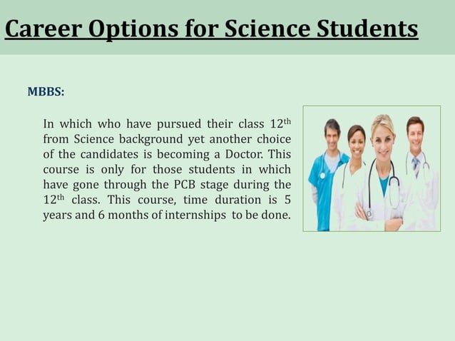 Career options for science students | PPTX | College Planning | College ...