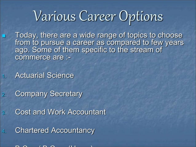 Career options in commerce | PPTX