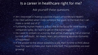 Career options in healthcare | PPTX