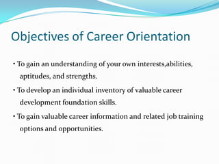 Career orientation and development | PDF