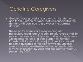Career Outlook for Geriatric Caregivers | PPT