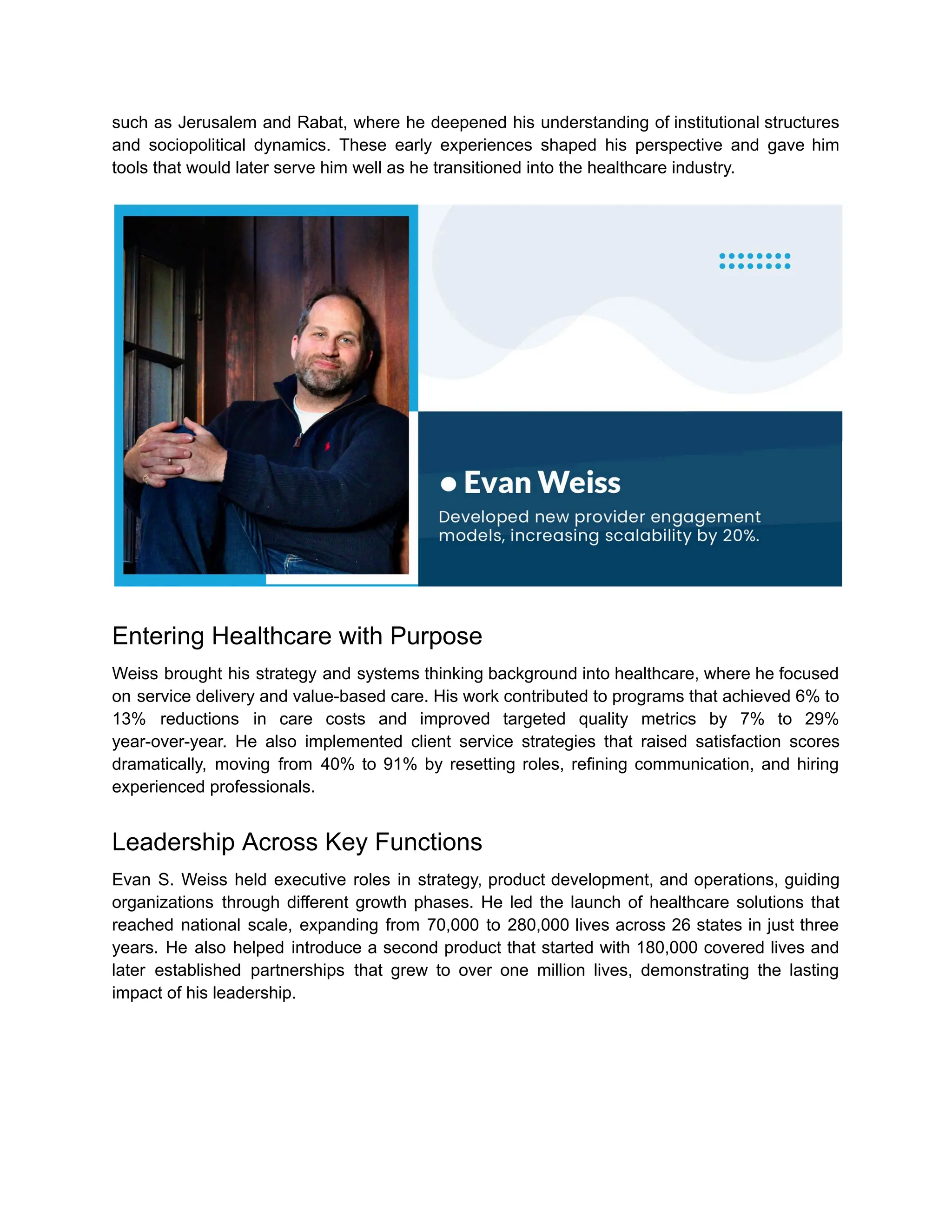 Career Overview of Evan Weiss of St. Louis | PDF