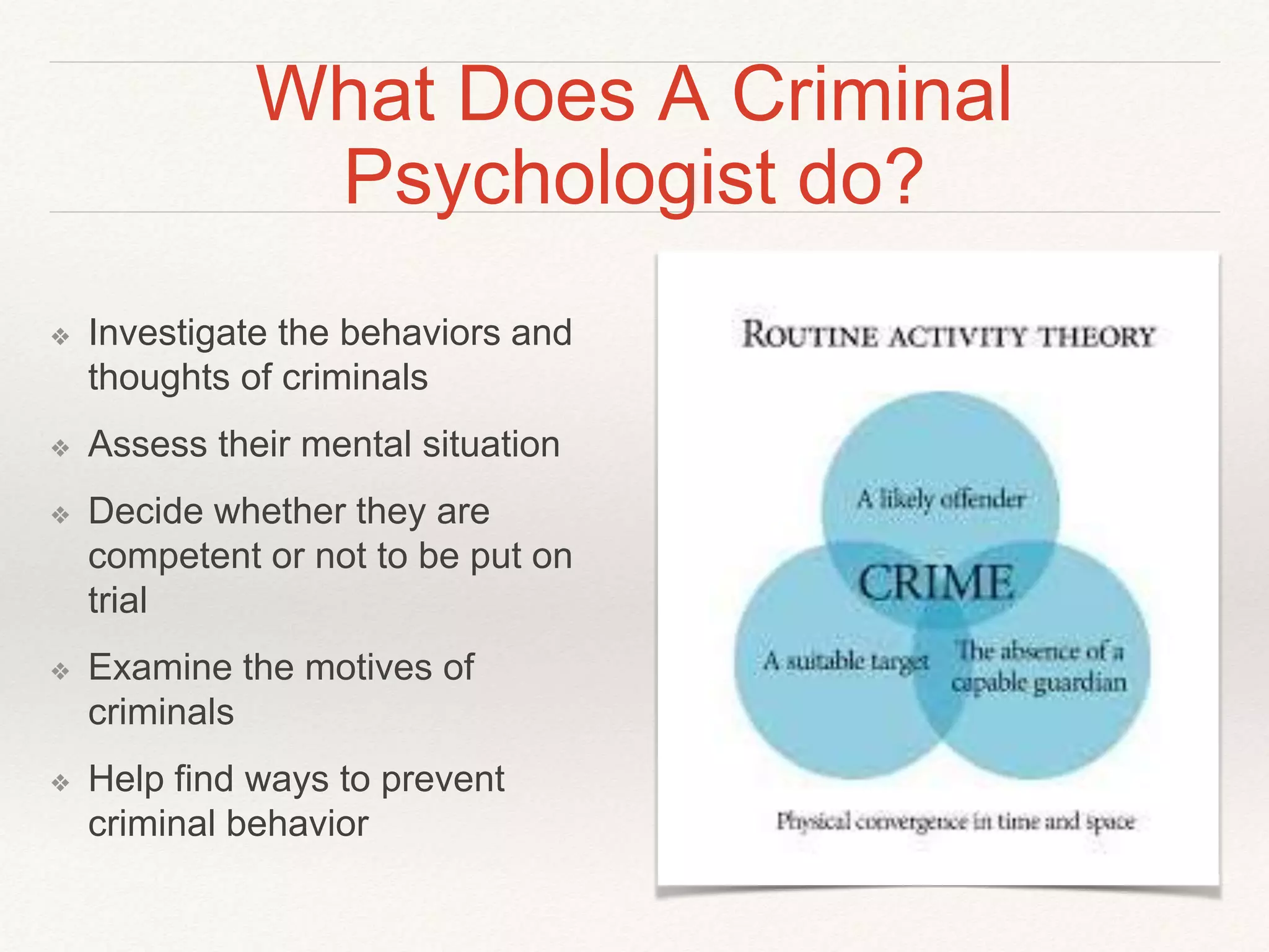 Career path: Forensic Psychology | PPTX