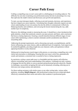 Career Path Essay | PDF