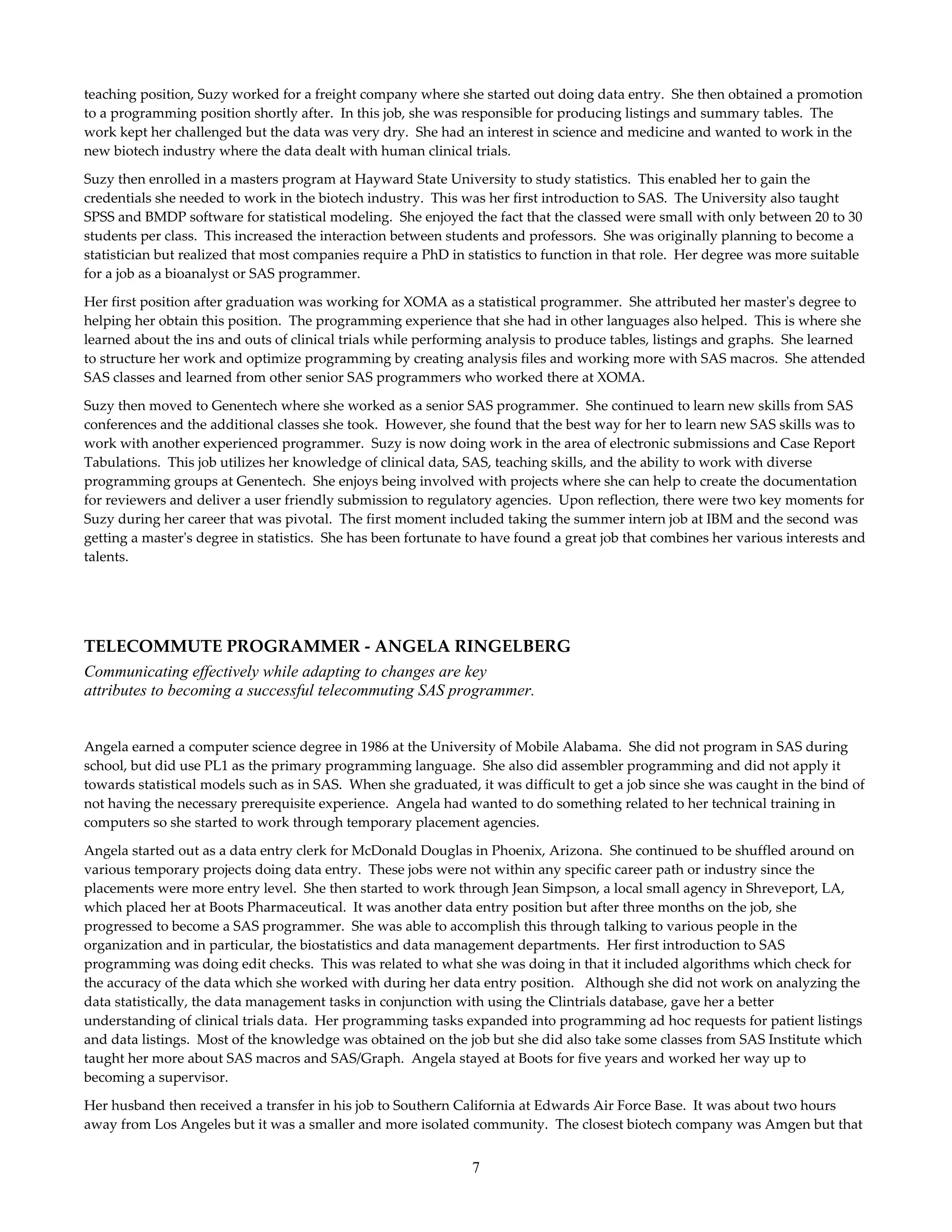 Career path for sas programmer | PDF