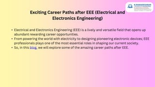 Exciting Career Paths after EEE Graduates - KRCE | PPT