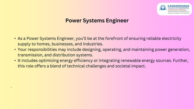 Exciting Career Paths after EEE Graduates - KRCE | PPT