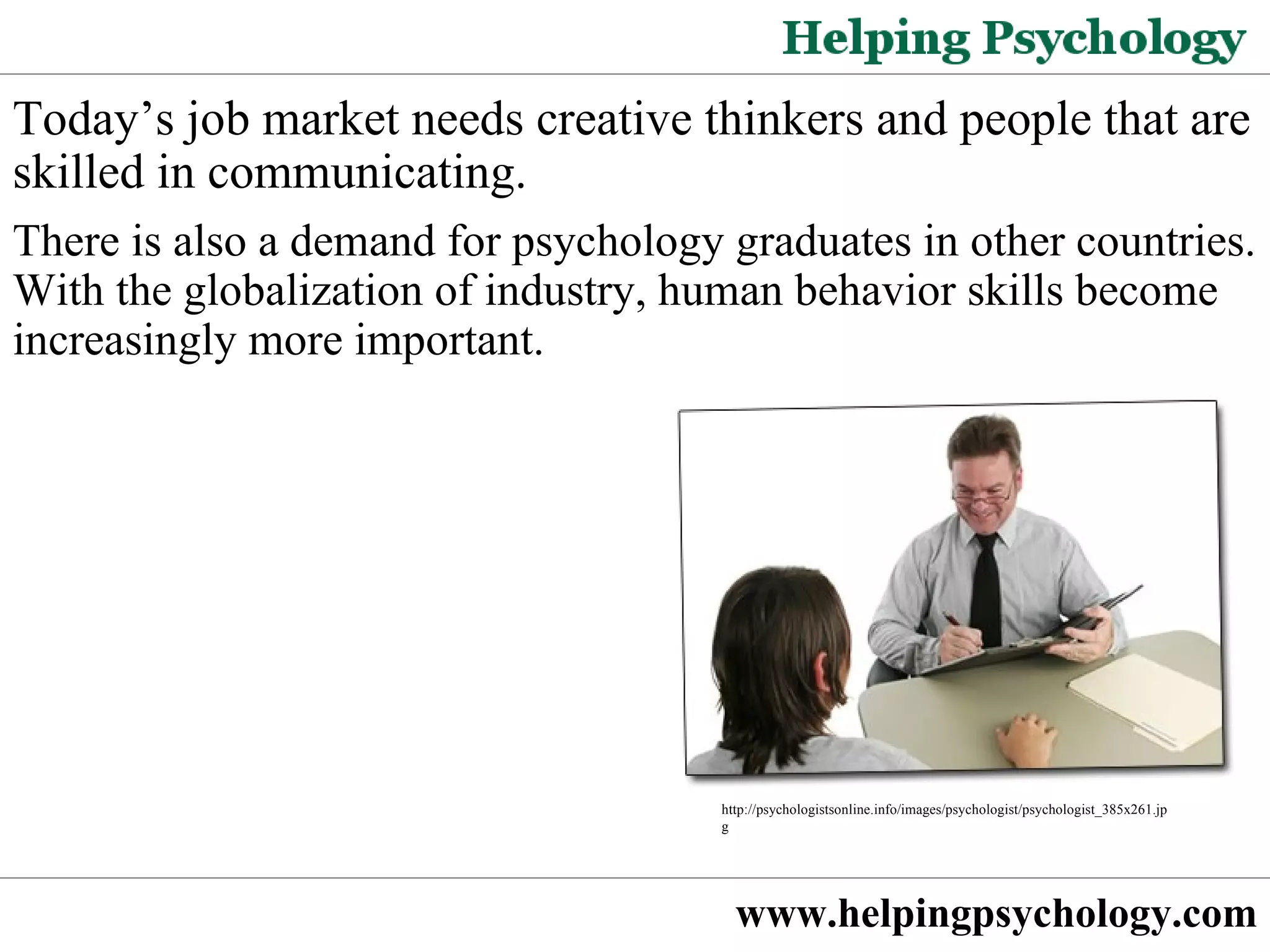 Career Paths In Psychology | PPT
