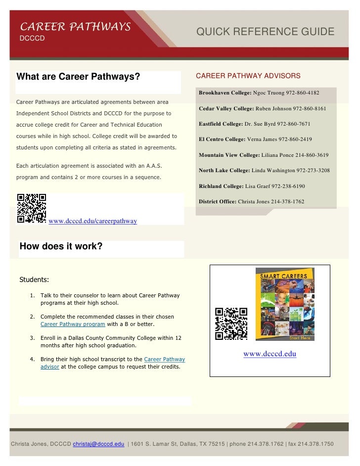 Career Pathway Quick Reference Guide