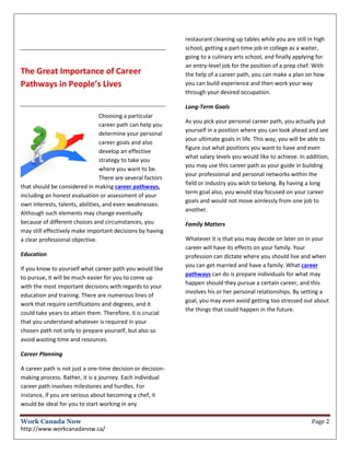 Career pathways - Planning your career | PDF