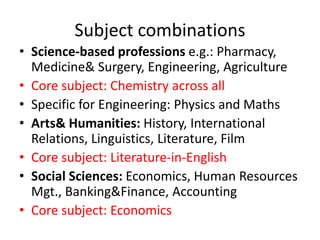 Career Path: Career choice and subject combination for a prospective ...