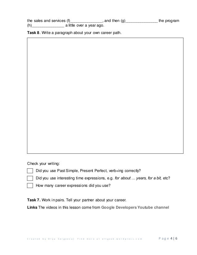 Career Pathways Worksheets
