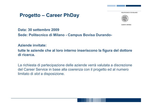 Career Phday Polimi II° Edizione | PDF