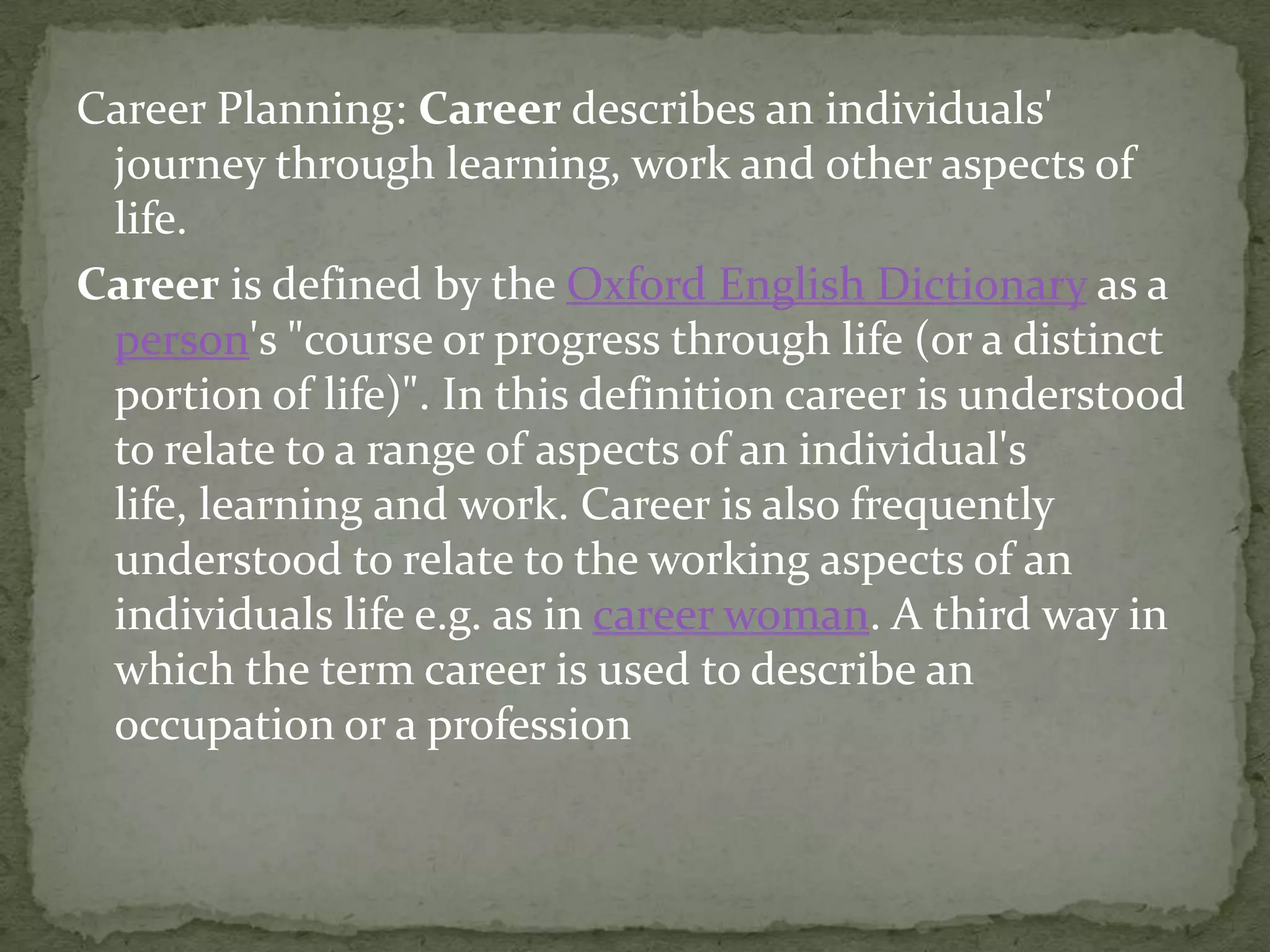 Career planning | PPTX
