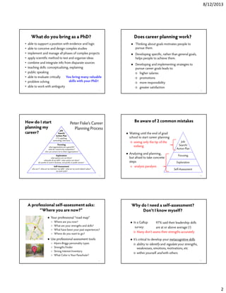 Career planning 1 self-assessments 2013 | PDF