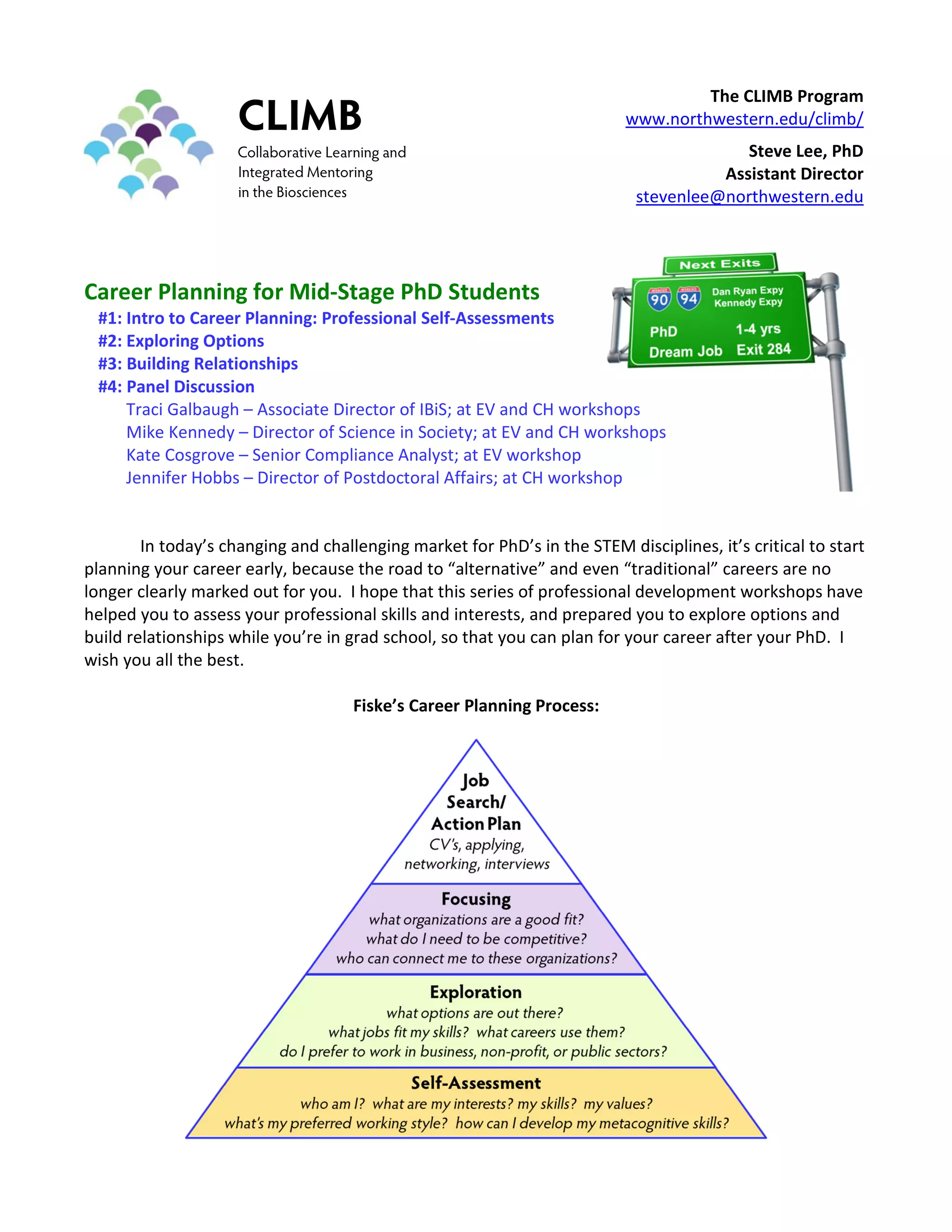 Career planning 4 panel and summary 2013 | PDF