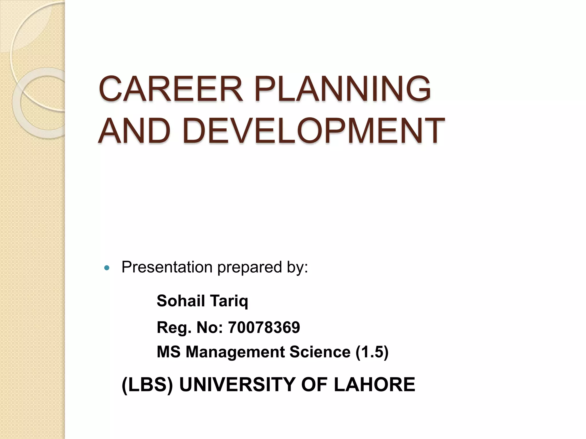 Career planning and development | PPTX