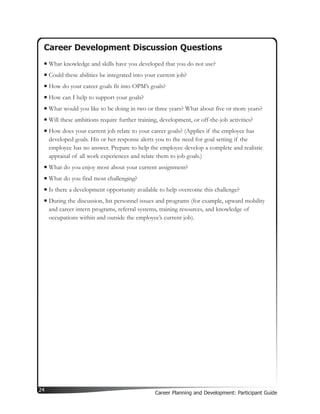 Career Planning and Development Participant Guide | PDF